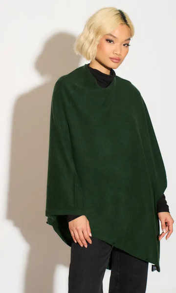 Personalised Dark Green Pure Cashmere Button Poncho – Mimi & Thomas