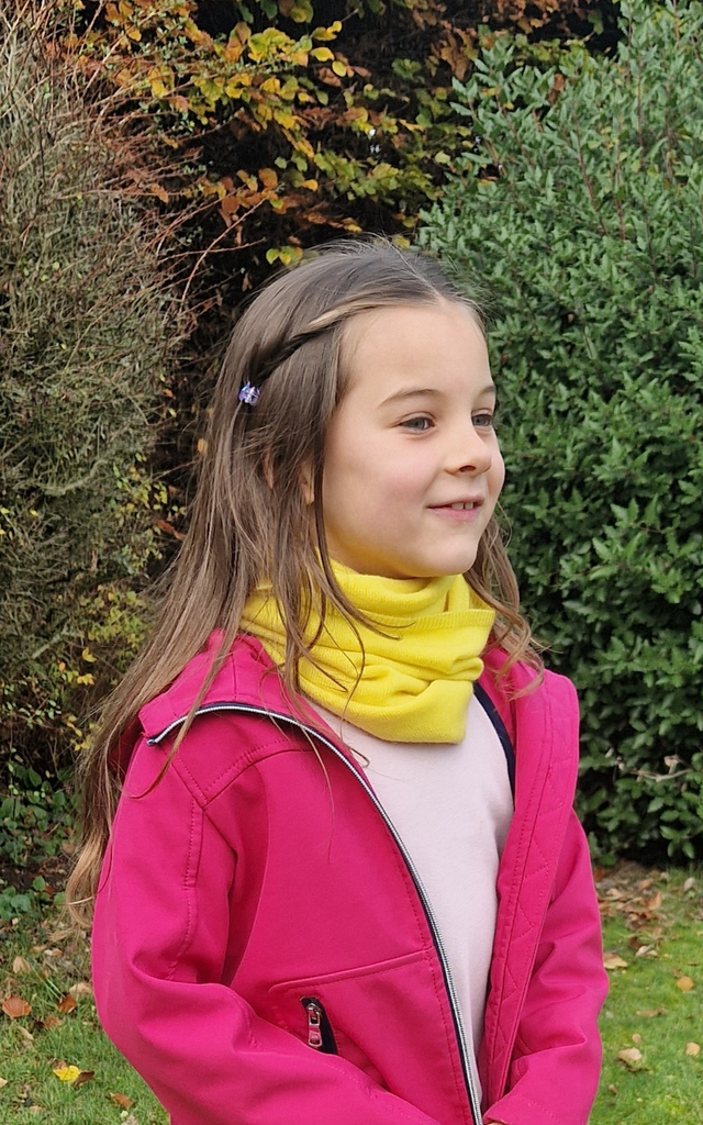 Personalised Yellow Pure Cashmere Kids Snood – Mimi & Thomas